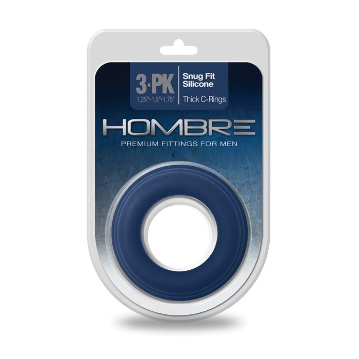 Hombre Snug Fit Silicone Thick C Rings - Navy Pack of 3 – ExcitingToys.com