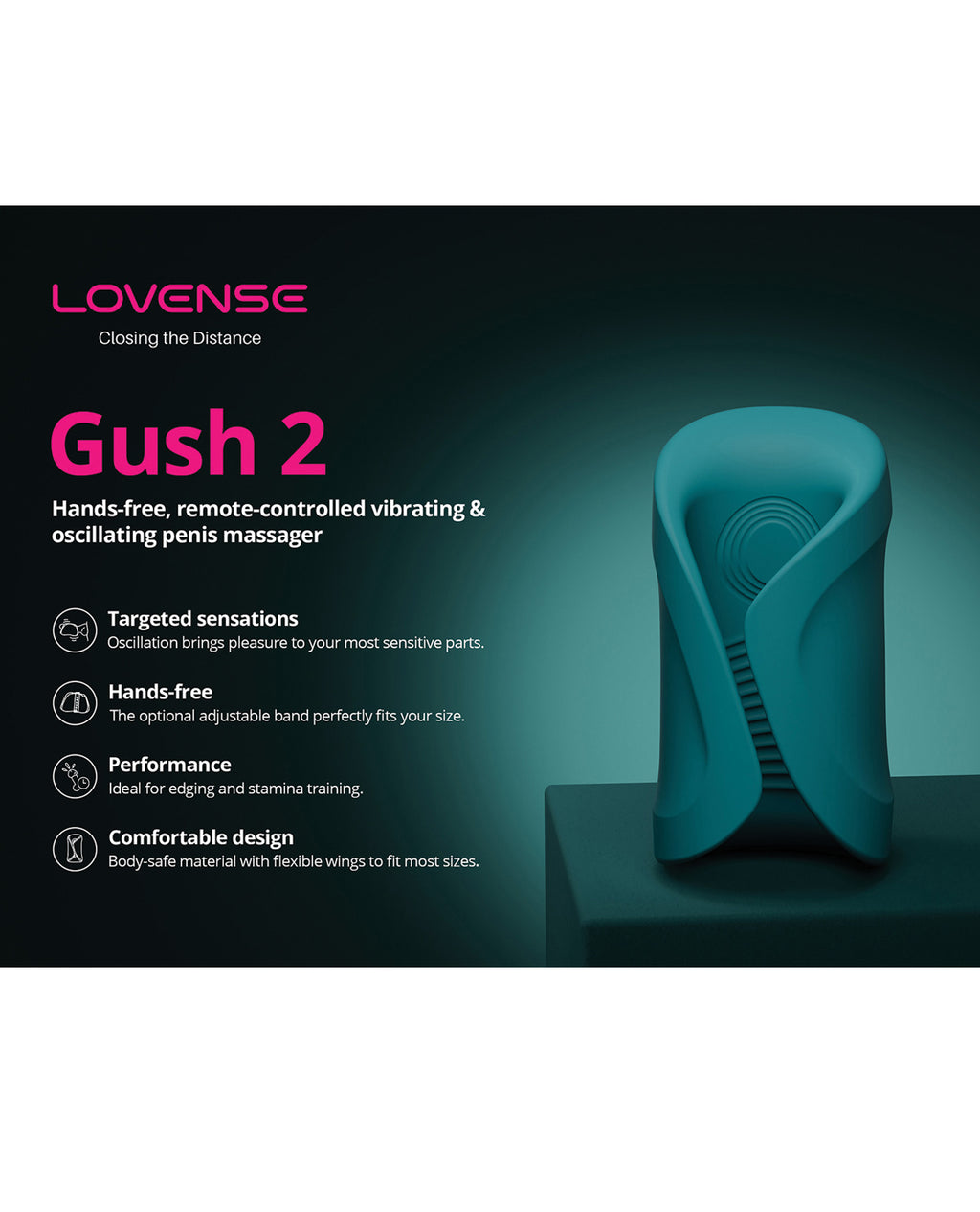 Lovense Gush 2 Handsfree Masturbator Teal